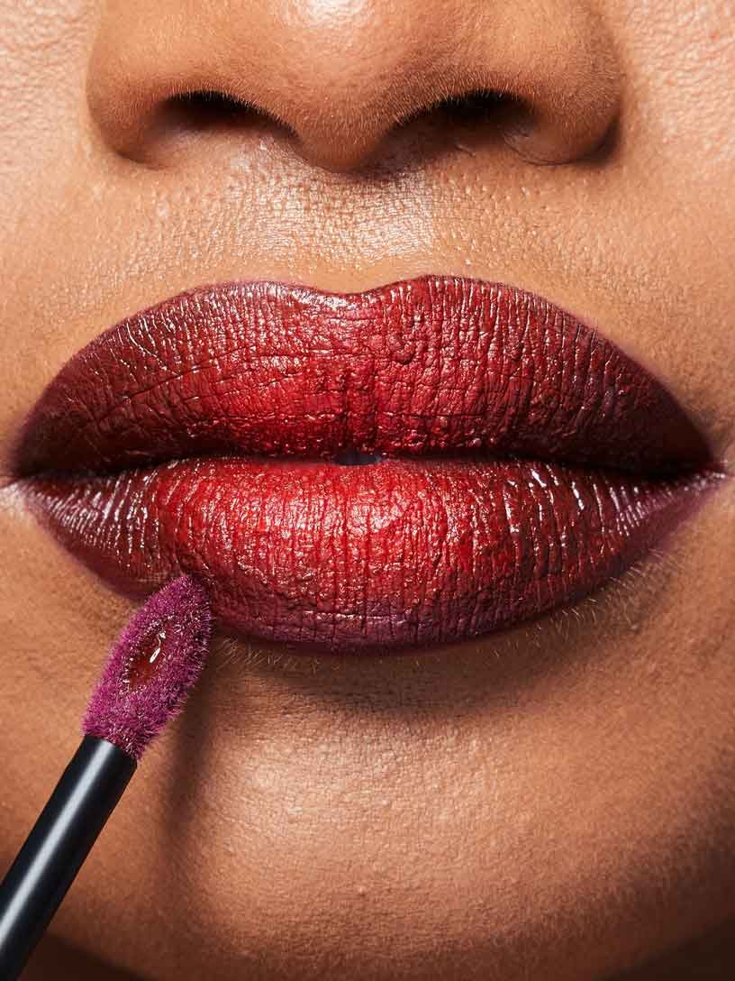 how to do red and black ombre lips